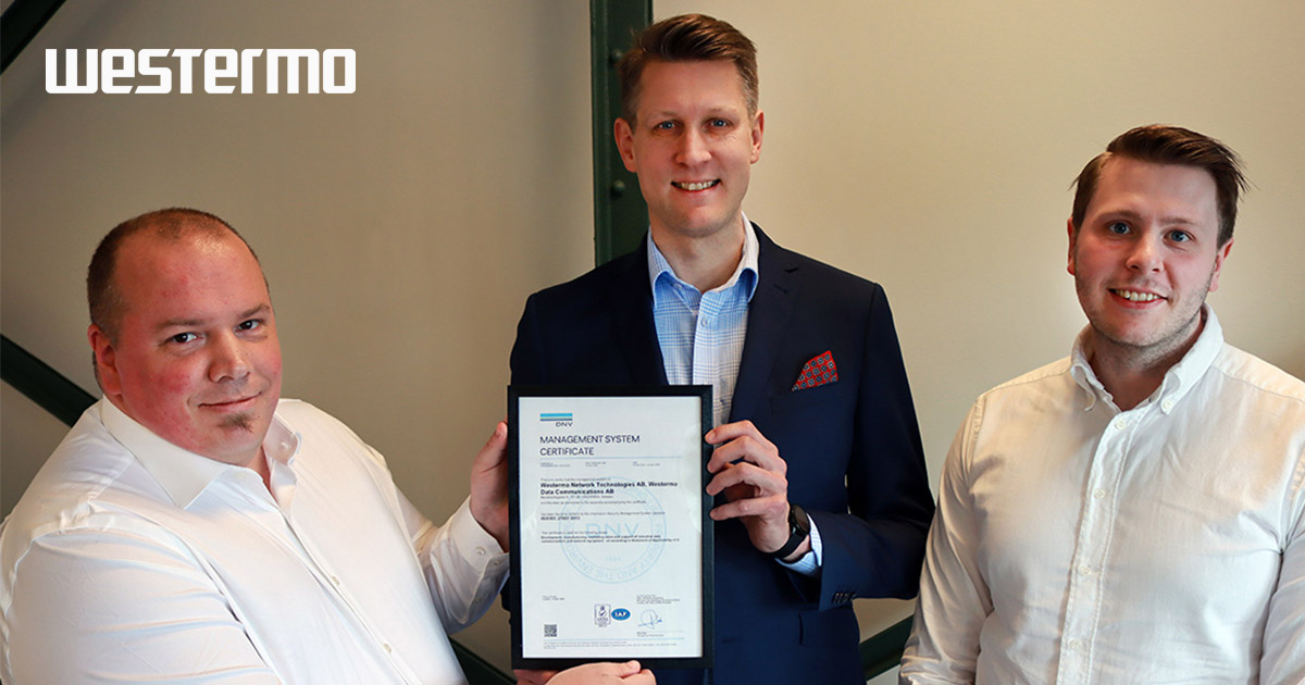 Westermo achieves ISO 27001 certification